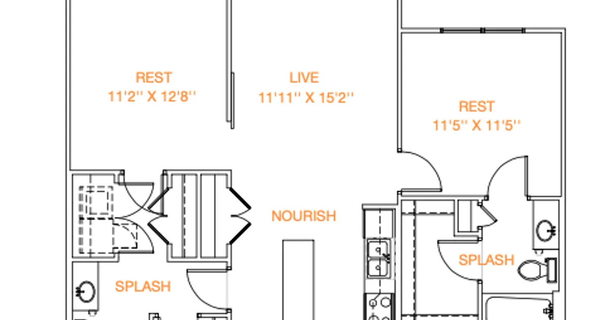 Unit 1214 - 2x2 968 sf Classic (B3) | Bridge at Midtown Commons